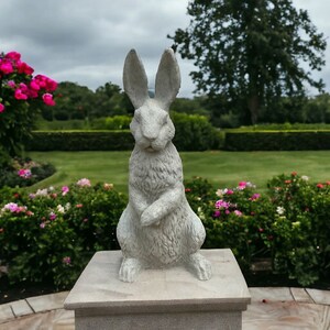 Massive Rabbit Garden Statue Concrete Bunny With Long Ears Figure ...
