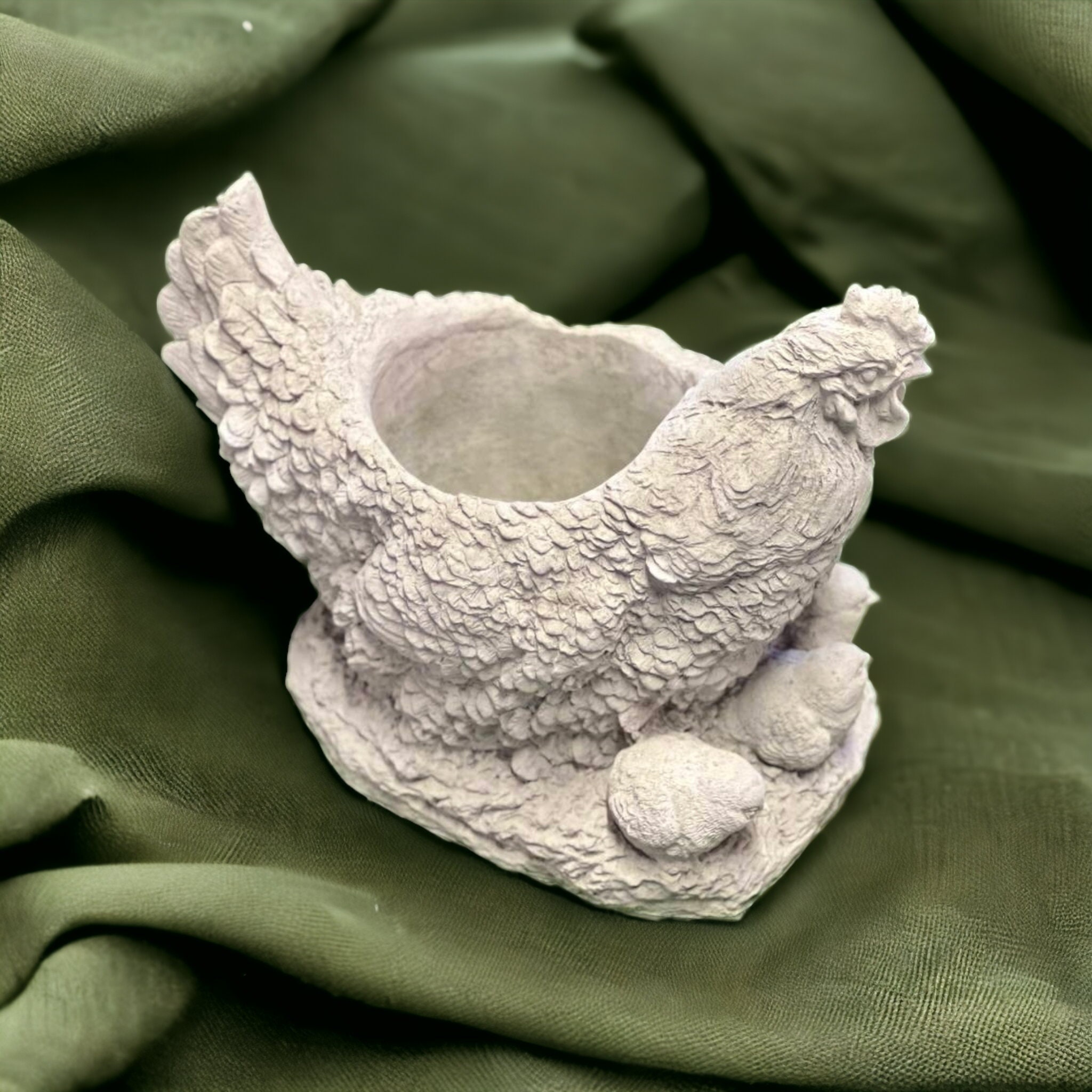 Hen Chicken With Chicks Planter Concrete Chicken Planter - Etsy