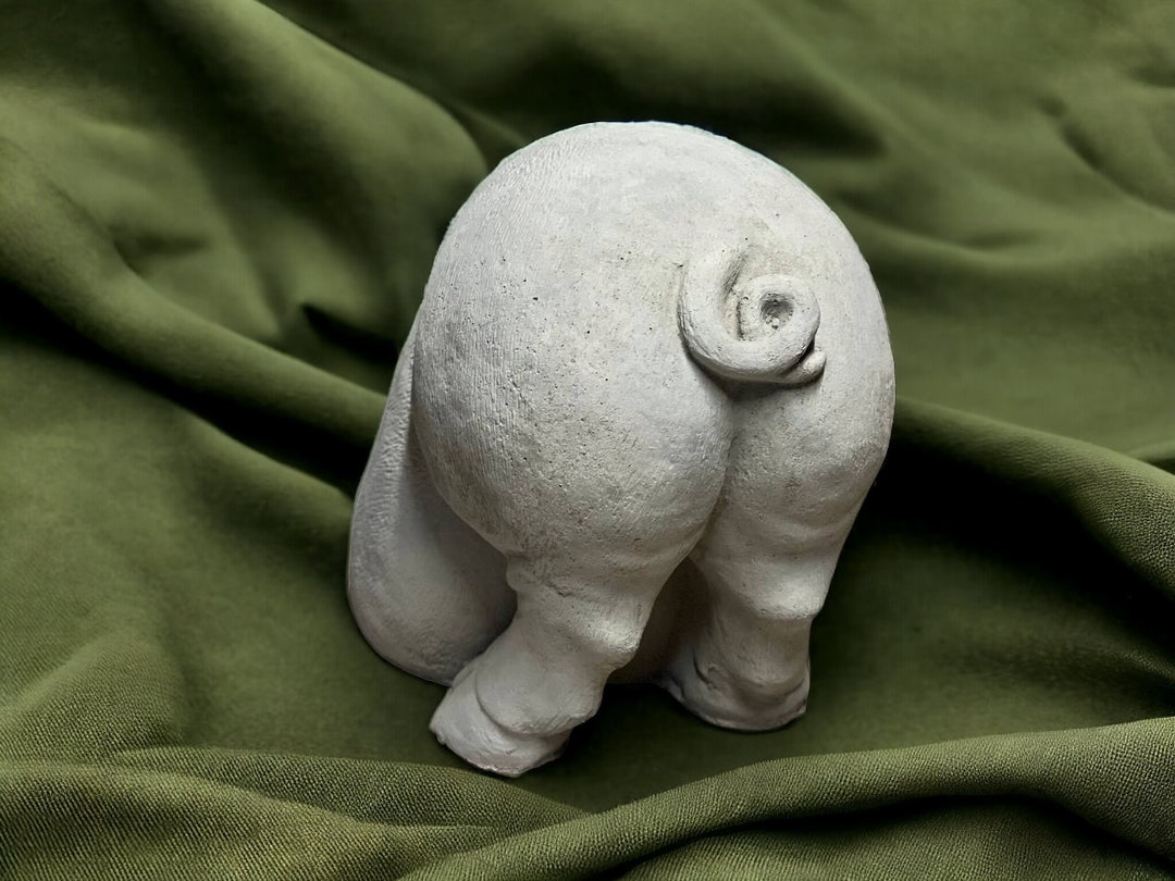 Digging Pig Scupture Detailed Half Pig Statue Concrete Backyard or ...