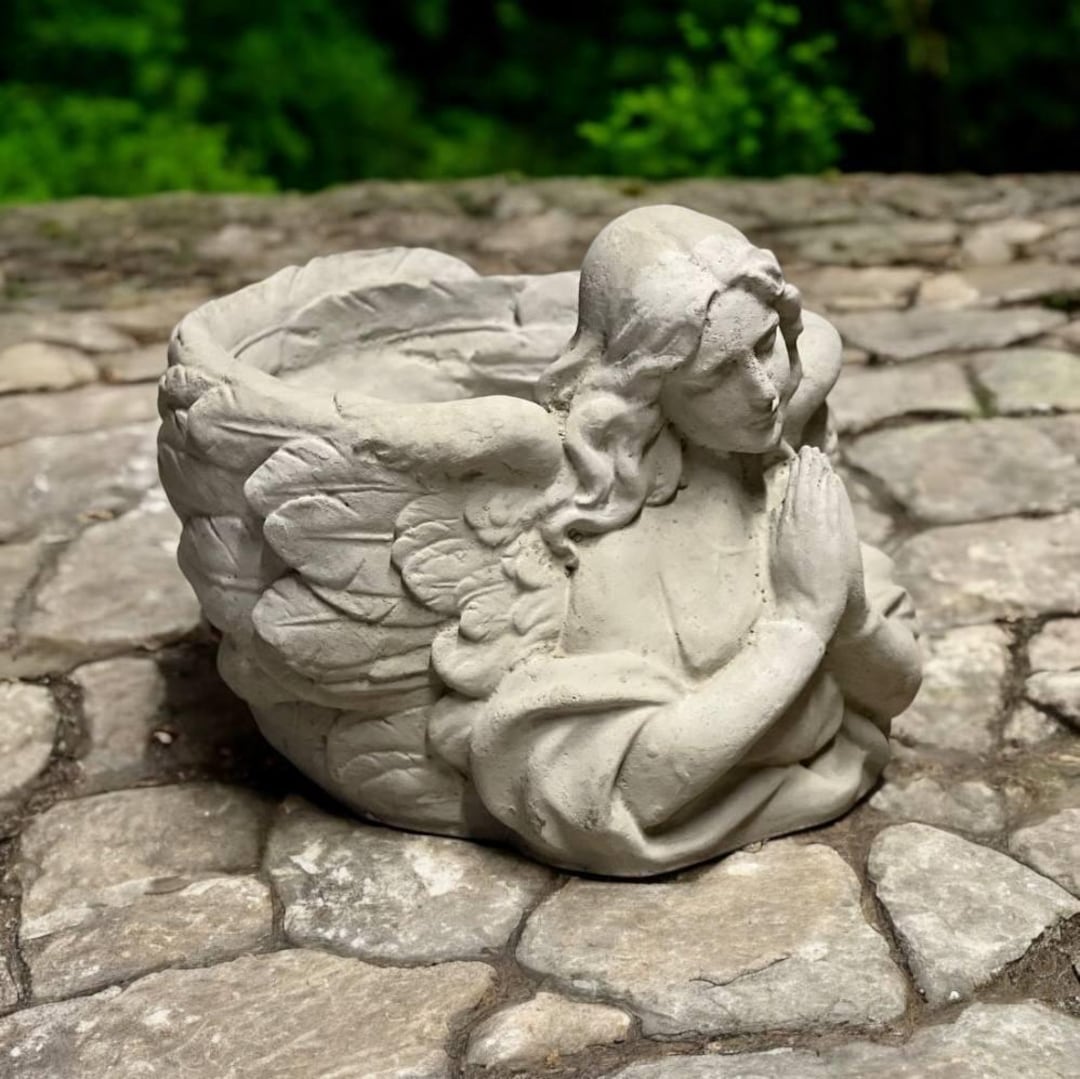 Bust Planter Wit Angel Statue Concrete Bust Figurine Praying Angel ...