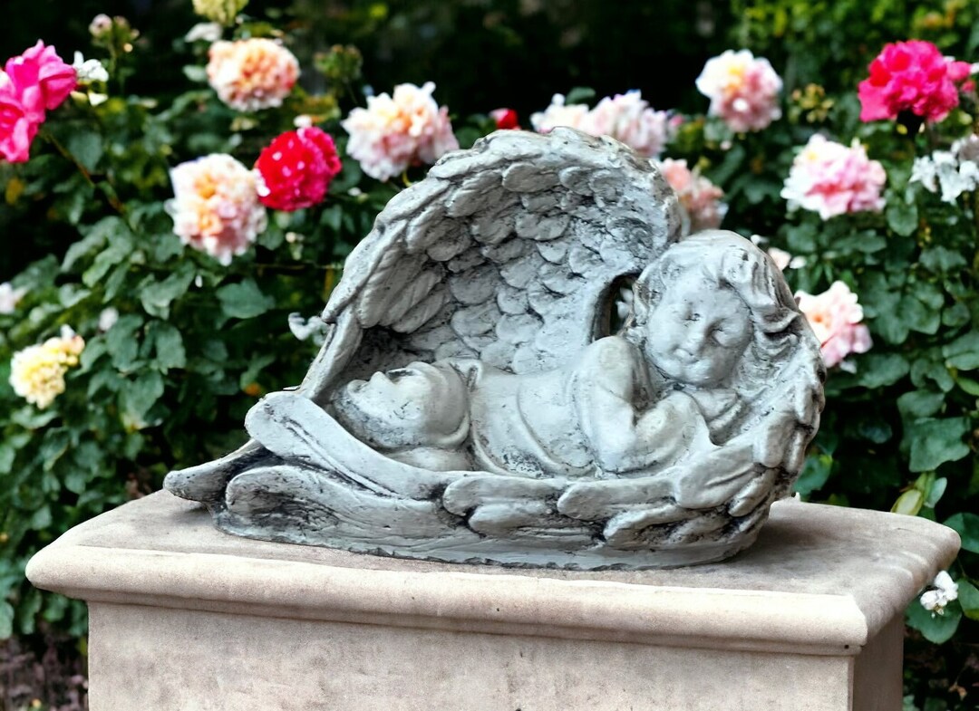 Sleeping Angel Facing Right Statue Concrete Angel Figure Religious ...