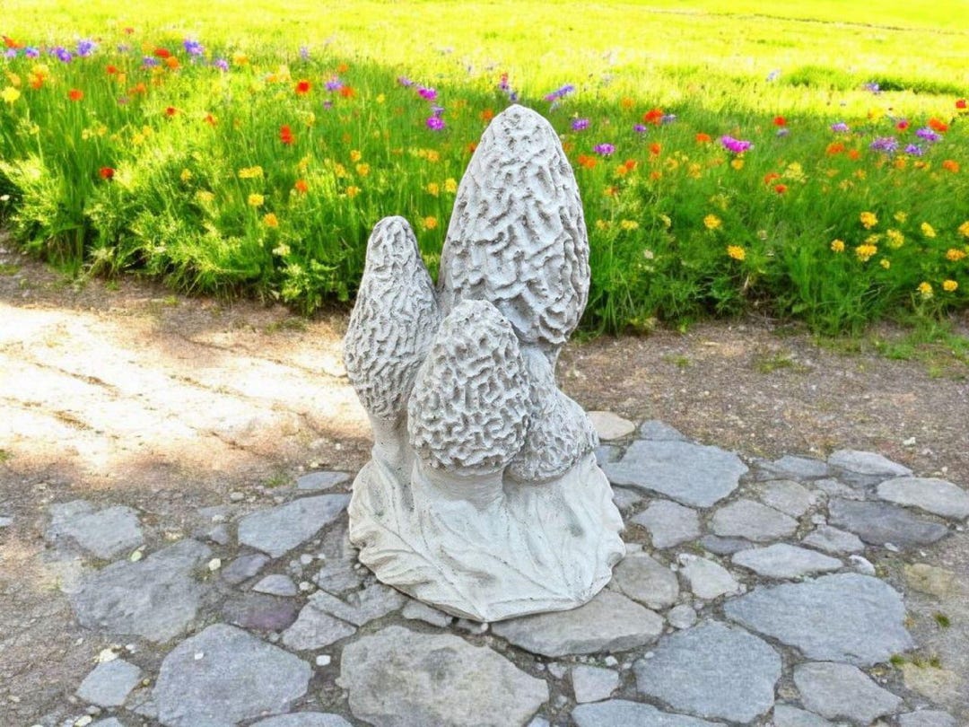 Morel Cluster Sculpture Four Mushrooms Figurine Toadstool Figure ...