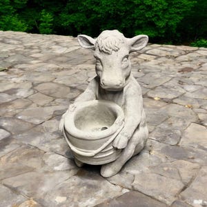 Sitting Cow With Pail Planter Statue Massive Cow Sculpture Flowers Pot ...