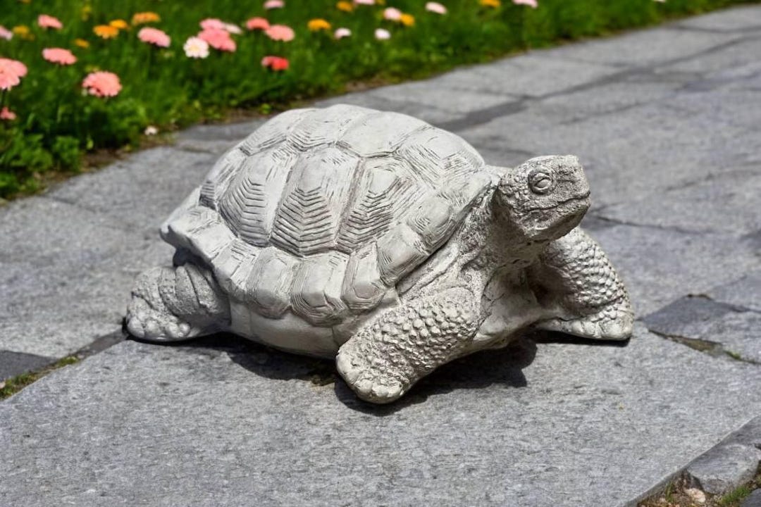 Large Turtle Box Statue Detailed Turtle Figure Concrete Tortoise ...