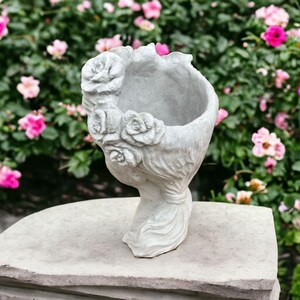 Flowers Planter Sculpture Head With Roses Pot Figure Garden Nymph ...