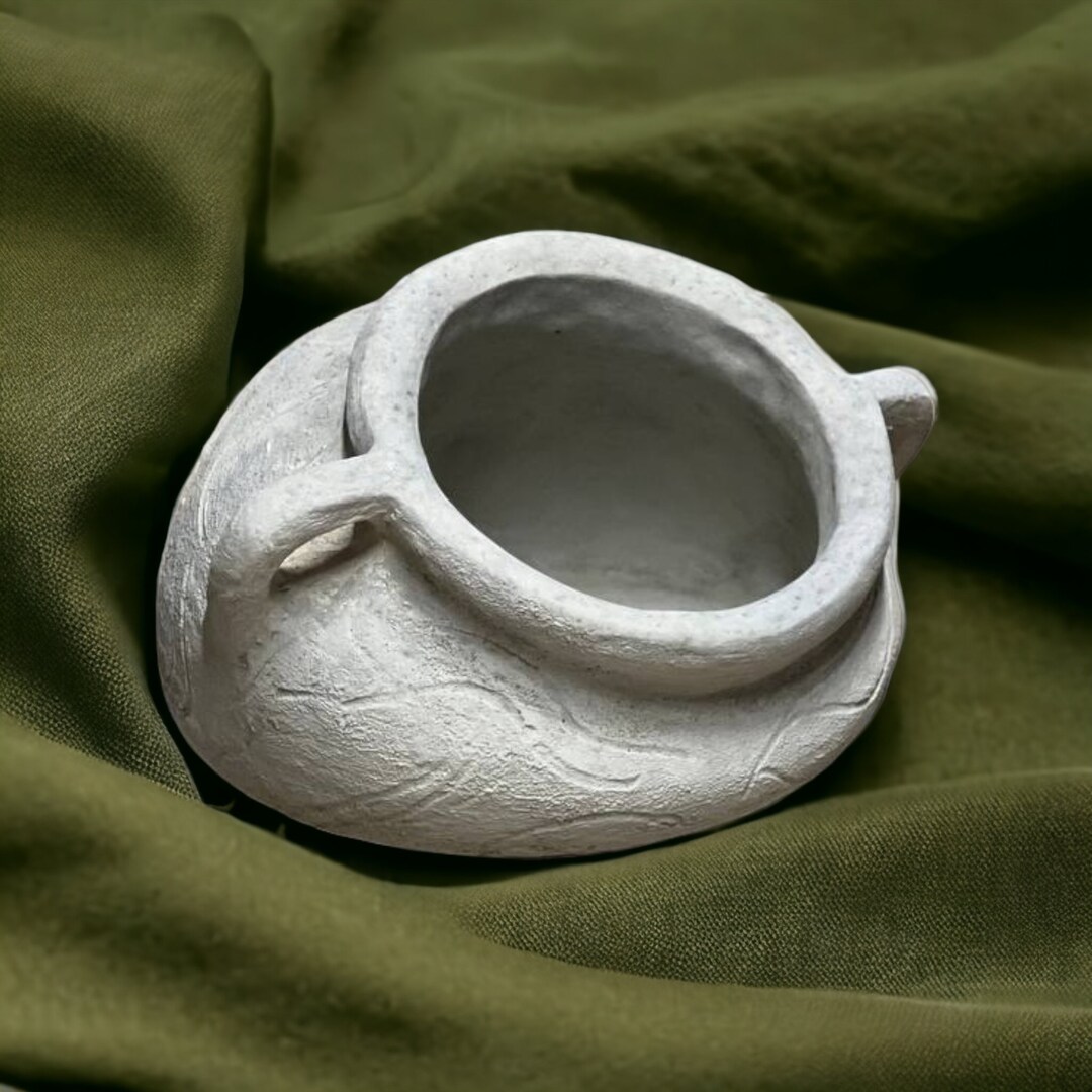 Squat Pot Statue Greek Vase Figure Concrete Flowers Planter Figurine ...