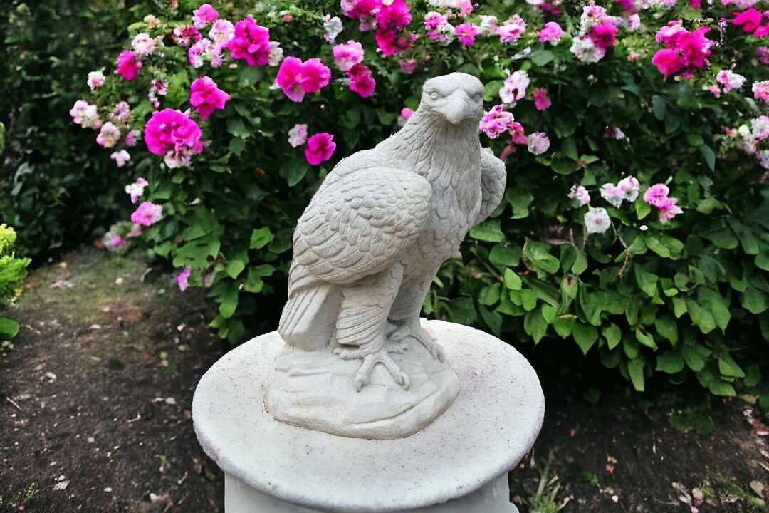 Large Eagle Bird on Base Figure Concrete Guardian Eagle Detailed Bird ...