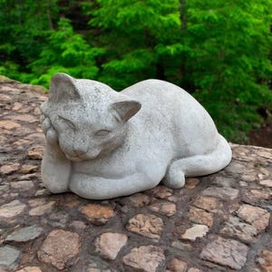The Thinker Cat Statue Concrete Kitten Figure Stone Kitten Memorial ...
