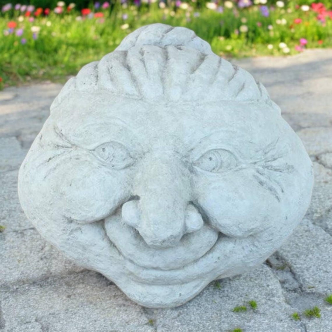 Grandmother Face Figure Porch Grandma Concrete Sculpture Cement Face ...