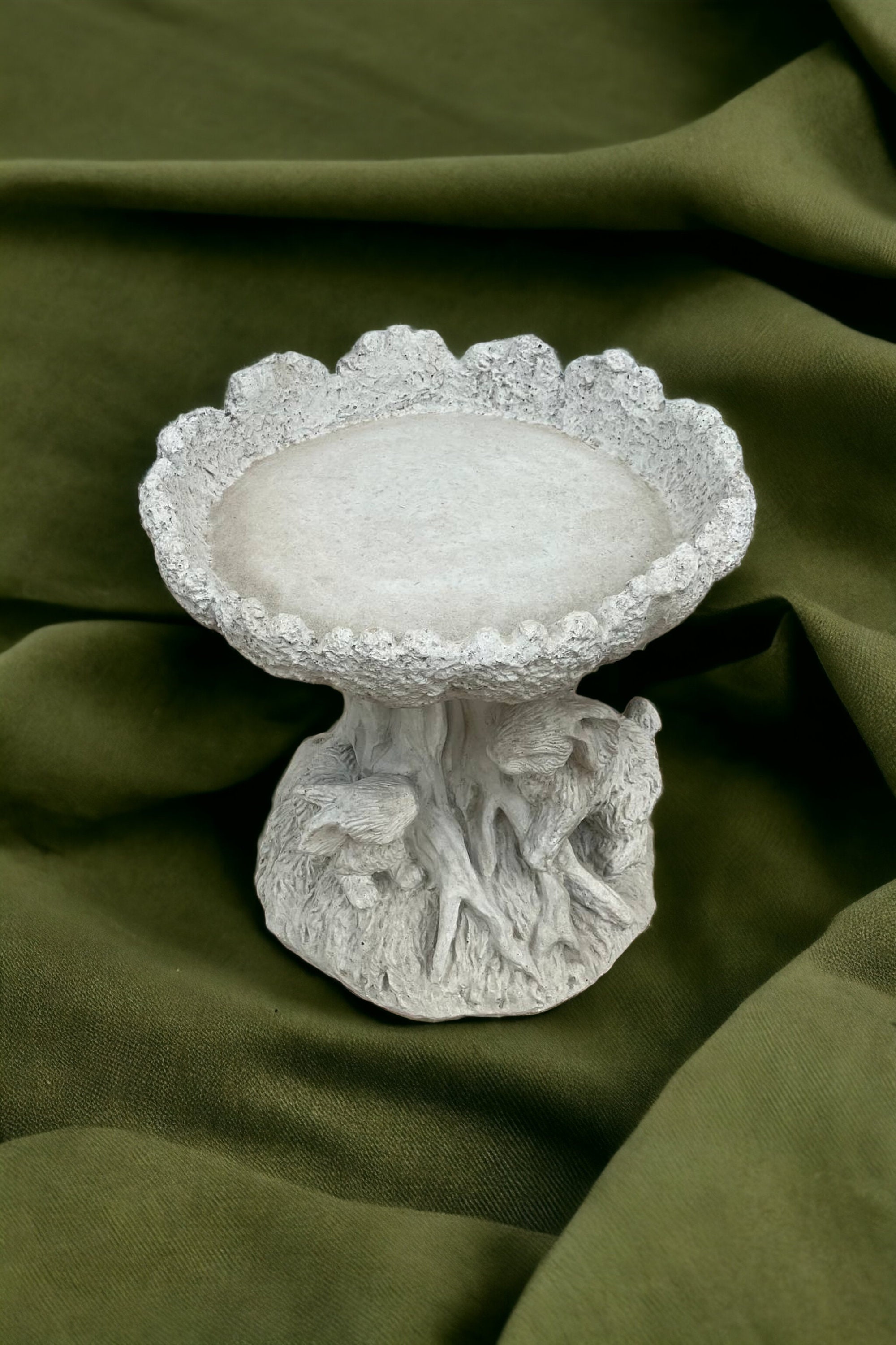 Concrete Birds Bath With Rabbits Statue Handmade Birds Drinker - Etsy