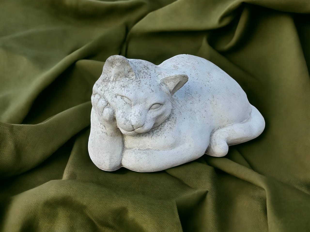 Thinking Cat Statue Cat the Thinker Figurine Concrete Cat Memoria Great ...