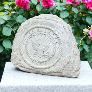 United States Navy Rock Memorial Rock Sculpture Outdoor Backyard Figure ...