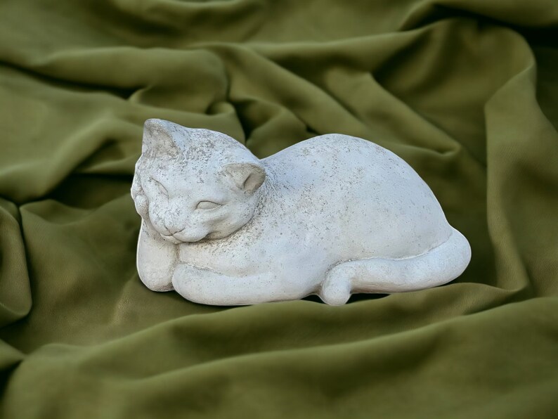Thinking Cat Statue Cat the Thinker Figurine Concrete Cat Memoria Great ...