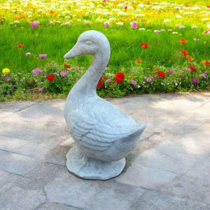 Detailed Gosling Standing on Base Statue Farmhouse Cement Decoration ...