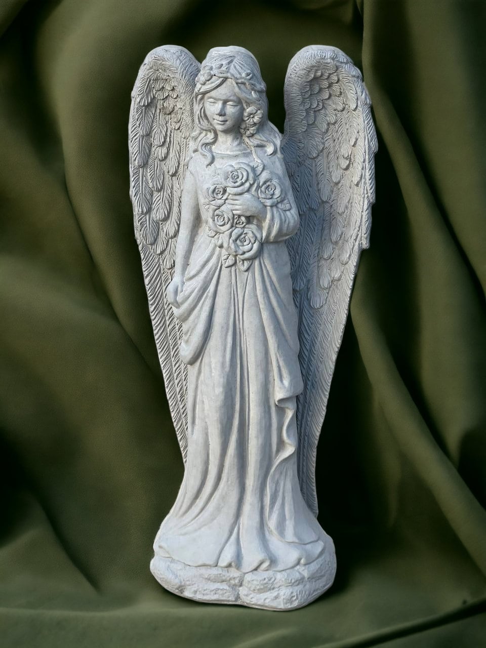 Massive Angel With Flowers Statue Tall Standing Angel Figurine - Etsy