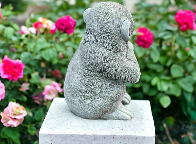 Concrete Chimpanzee Monkey Figure Sitting Baby Chimpanzee Statue Cozy ...