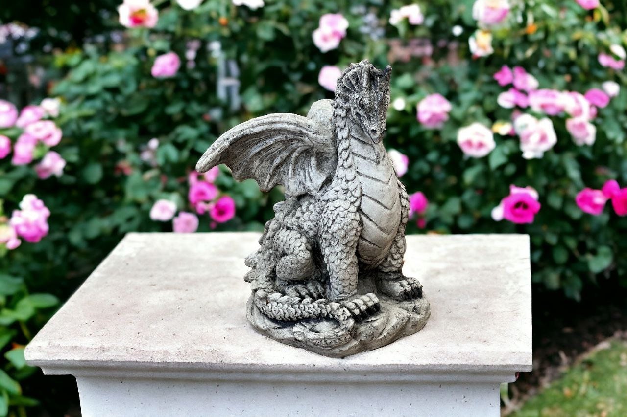 Sitting Dragon Statue Lucky Dragon Sculpture Guardian Asian Dragon ...