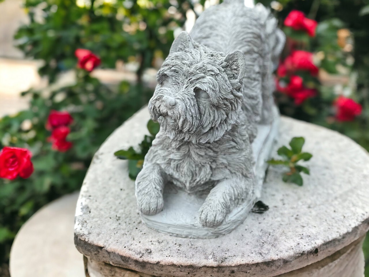 Playful Terrier Dog Statue Concrete Terrier Puppy Figure Detailed Dog ...