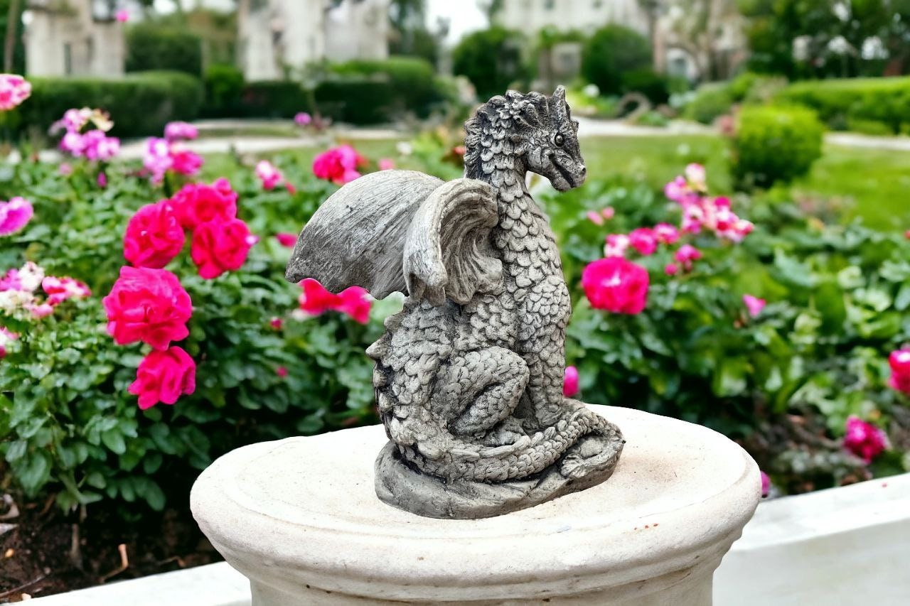 Sitting Dragon Statue Lucky Dragon Sculpture Guardian Asian Dragon ...