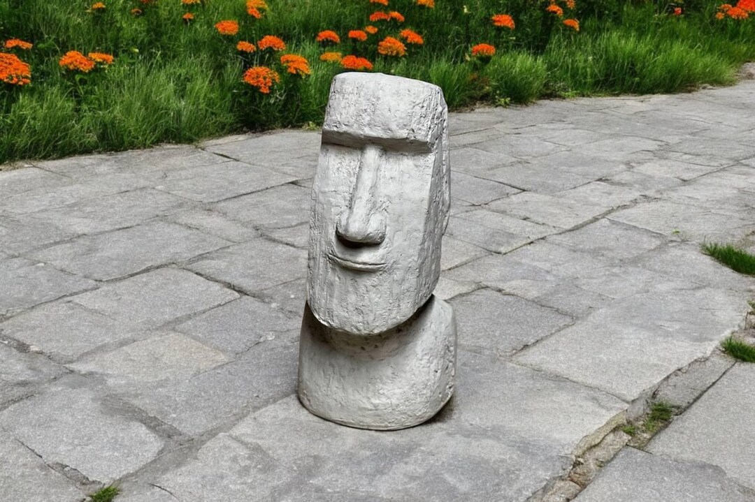 Easter Island Figure Large Head Statue Massive Moai Head Sculpture ...