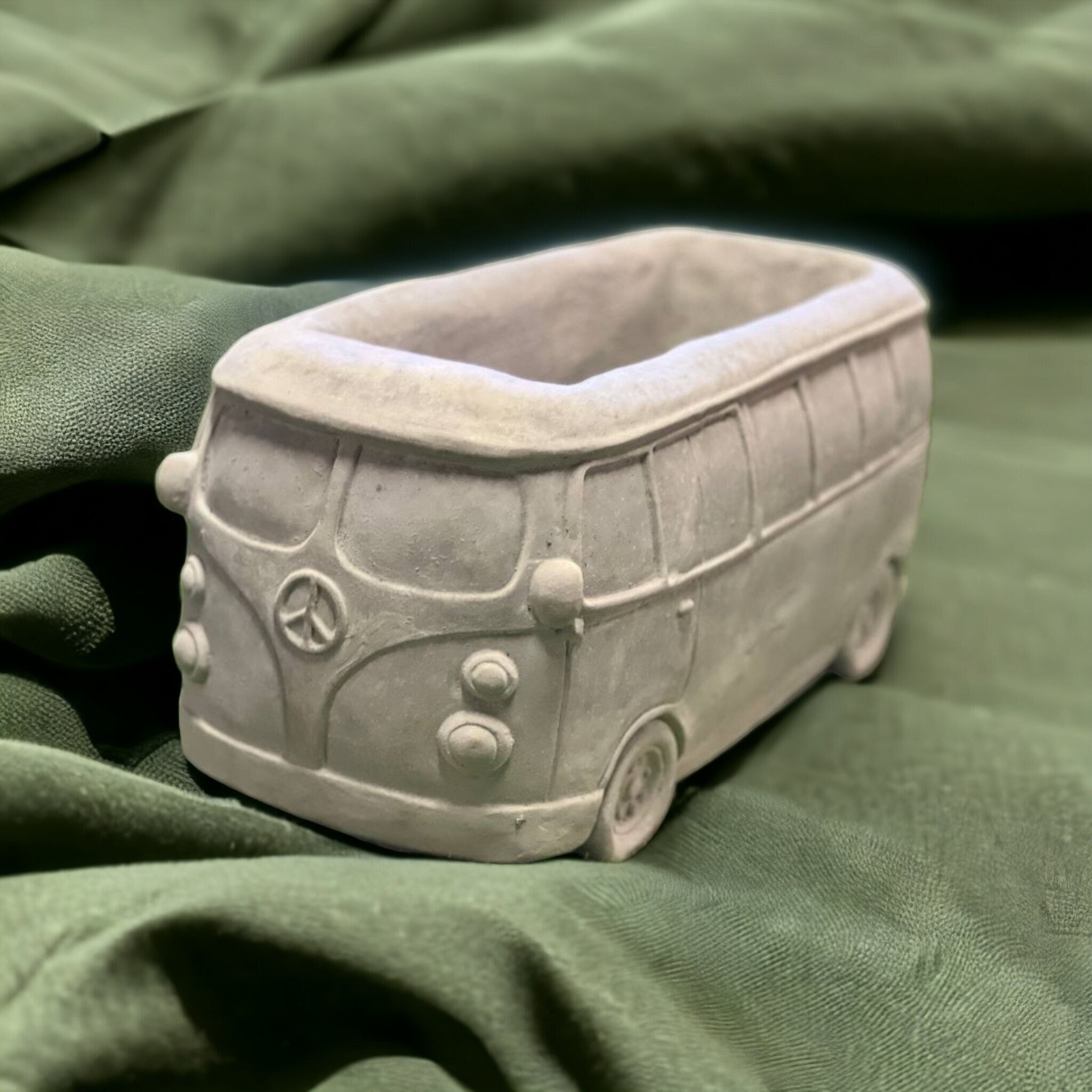 Massive Bus Planter Sculpture Detailed Bus Flowers Pot Statue Concrete ...