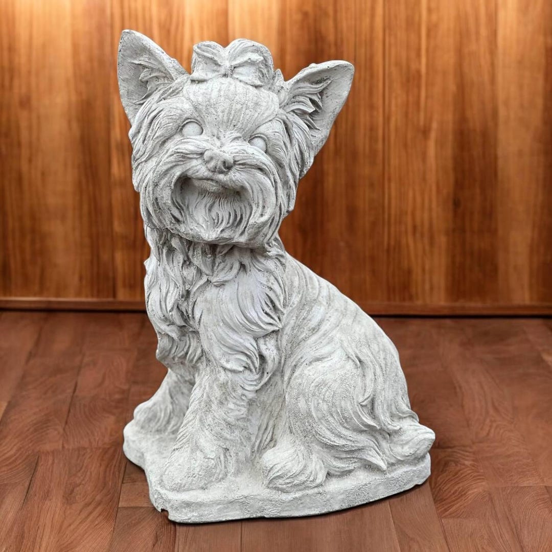 Yorkie Memorial Statue Pet Lovers Gift Outdoor Dog Sculpture Stone Dog ...
