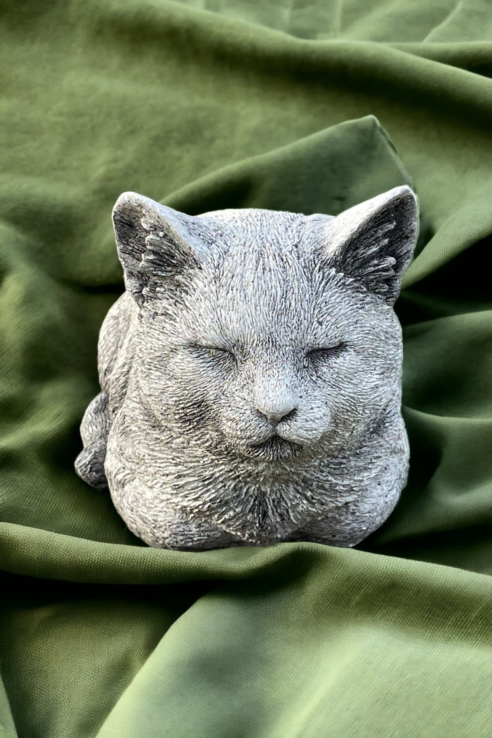 Massive Sitting Cat Statue Sleeping Concrete Kitten Figurine - Etsy