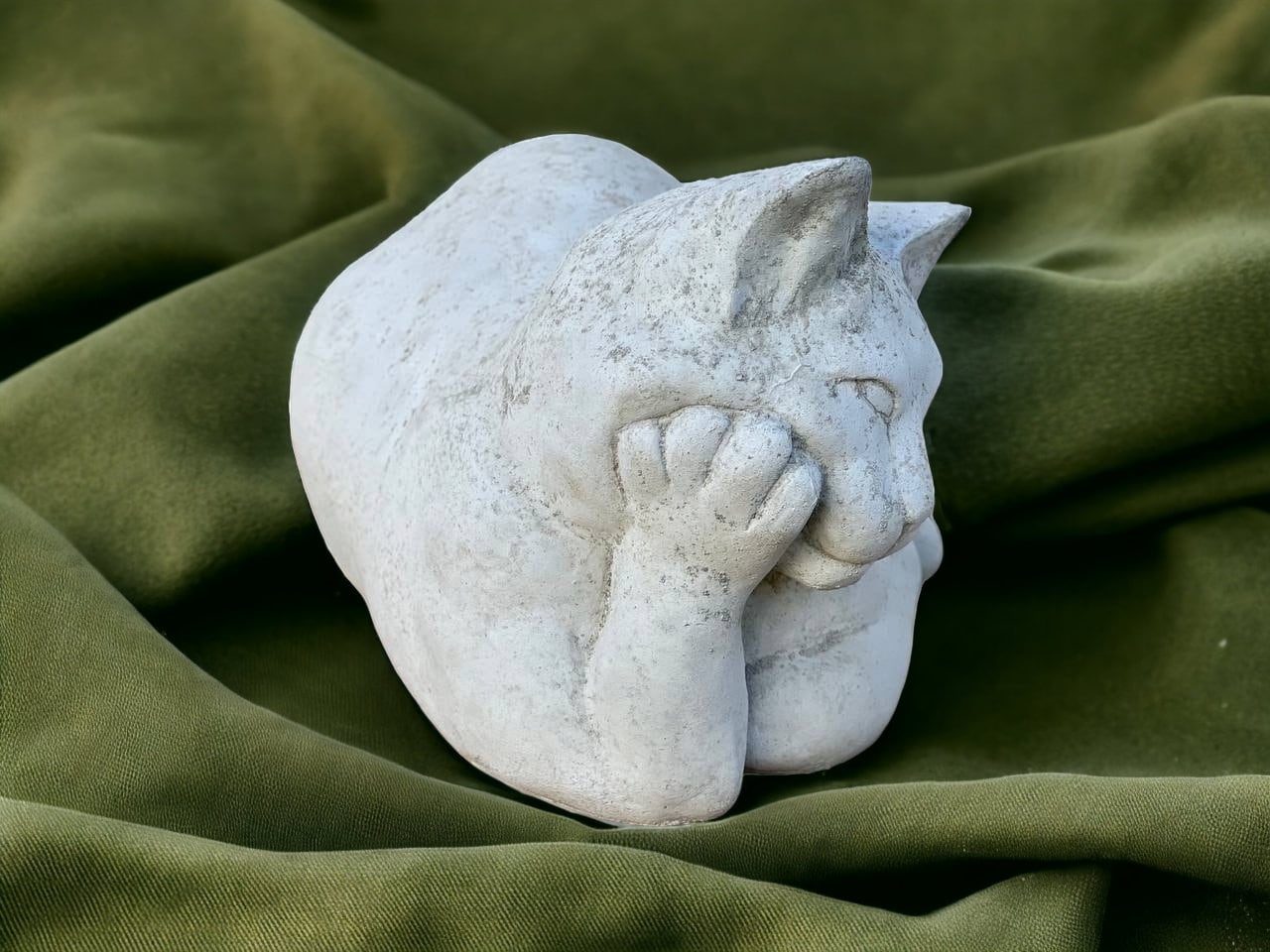 Thinking Cat Statue Cat the Thinker Figurine Concrete Cat Memoria Great ...