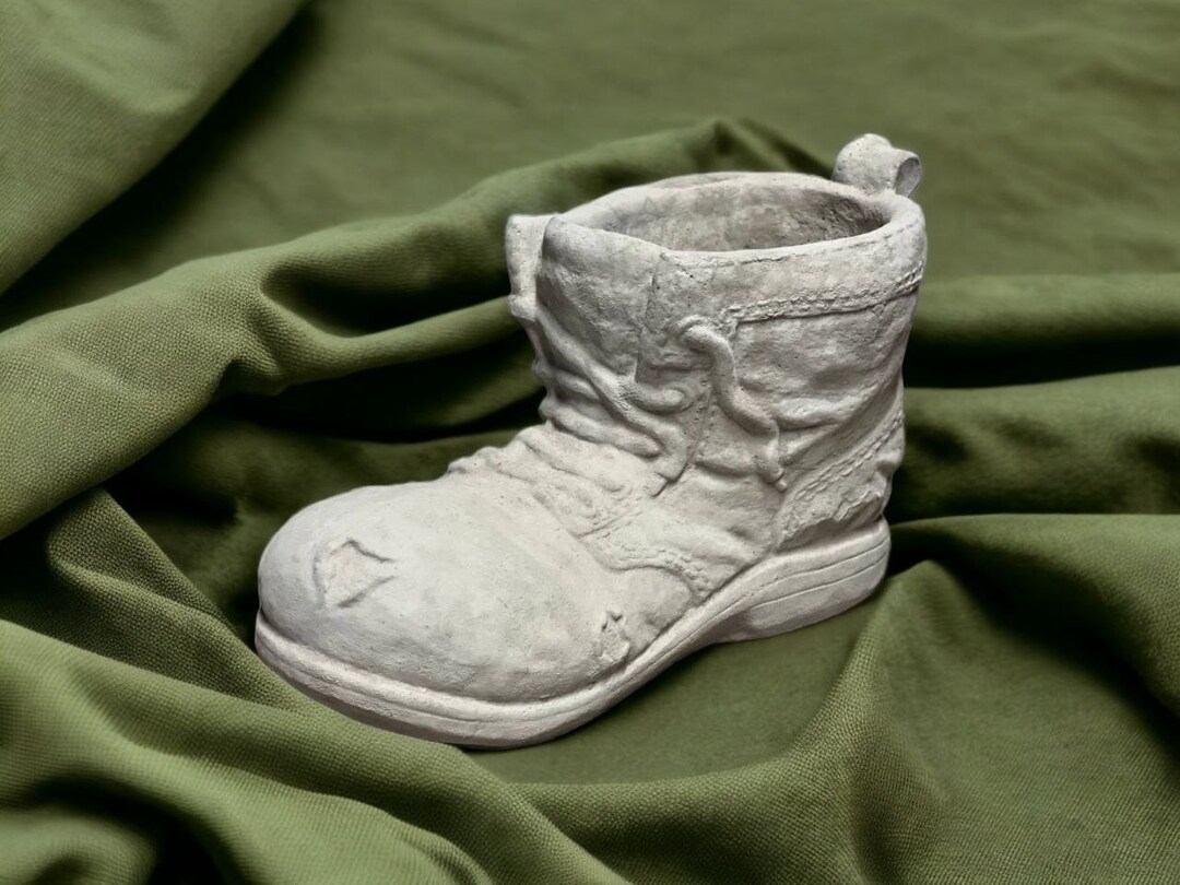 Massive Old Shoe Statue Concrete Flowers Planter Figure Realistic ...