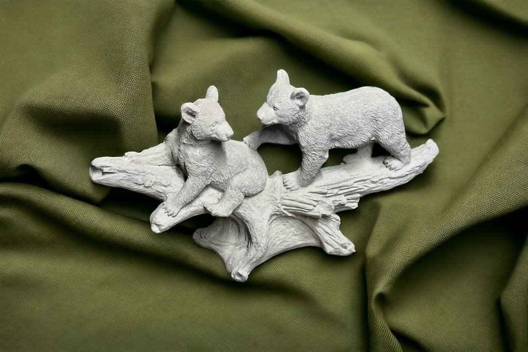 Climbing on a Limb Bears Figurine Two Bears on Tree Sculpture Outdoor ...