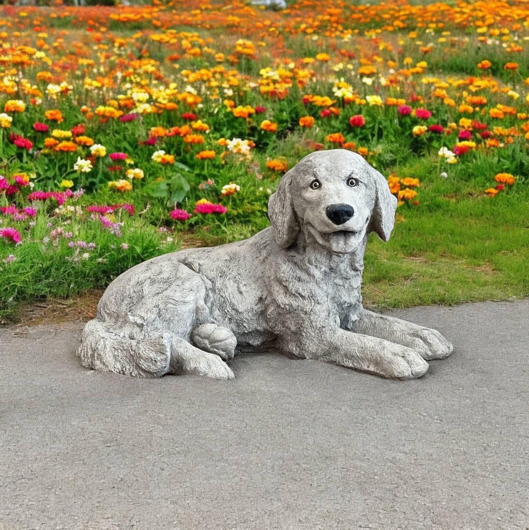 Long Hair Labrador Puppy Sculpture Realistic Labrador Dog Statue ...