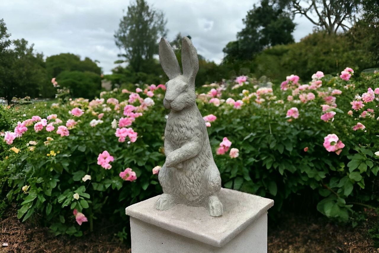 Massive Rabbit Garden Statue Concrete Bunny With Long Ears Figure ...