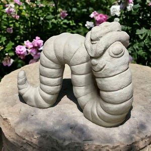 Garden Worm Stone Figure Massive Cowboy Worm Sculpture Concrete ...