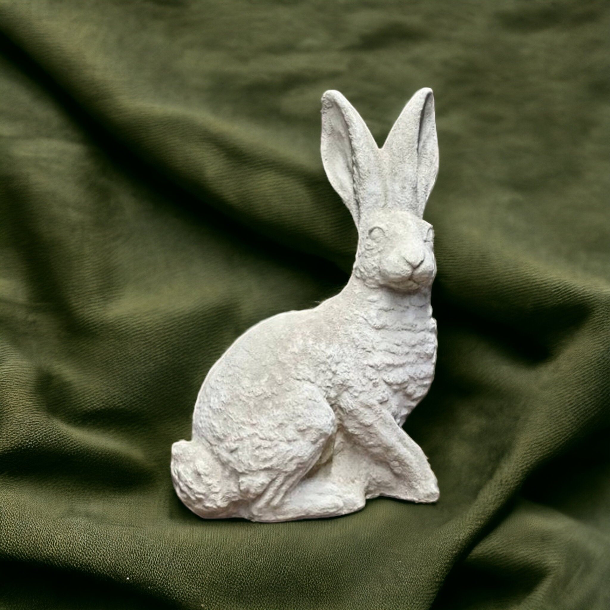 Sitting Rabbit With Big Ears Statue Concrete Rabbit Sculpture Easter ...