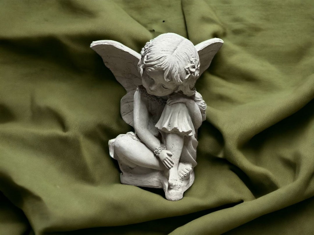 Pixie Girl Figure Sitting Pixie Statue Pixie With Flower Sculpture - Etsy