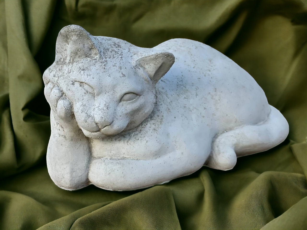 Thinking Cat Statue Cat the Thinker Figurine Concrete Cat Memoria Great ...