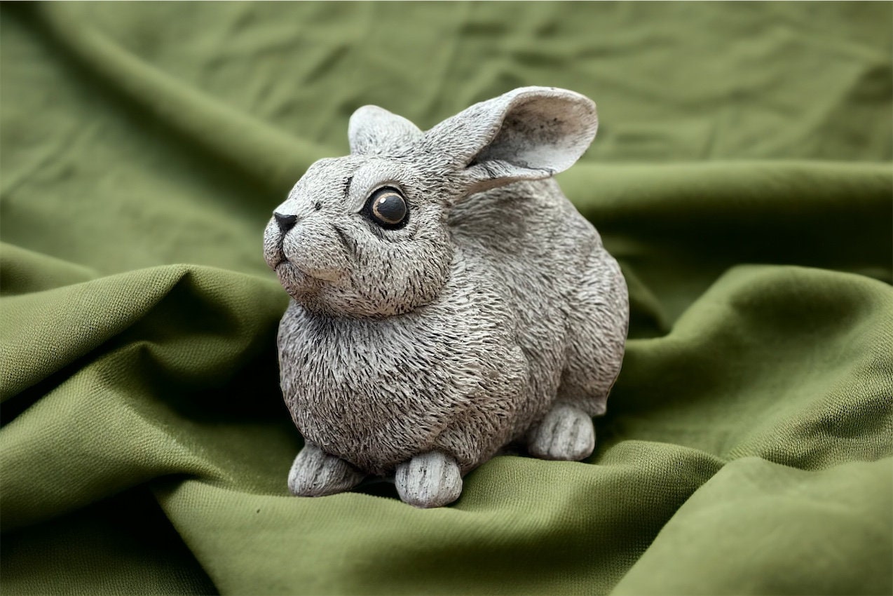 Enchanted Bunny Statue Detailed Rabbit Looking up Sculpture Wild Animal ...
