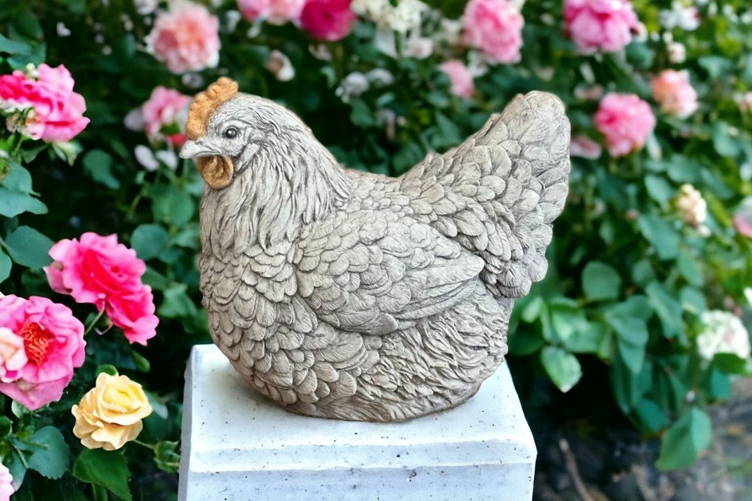 Large Realistic Hen Chicken Figure Sitting Hen Chicken Sculpture ...