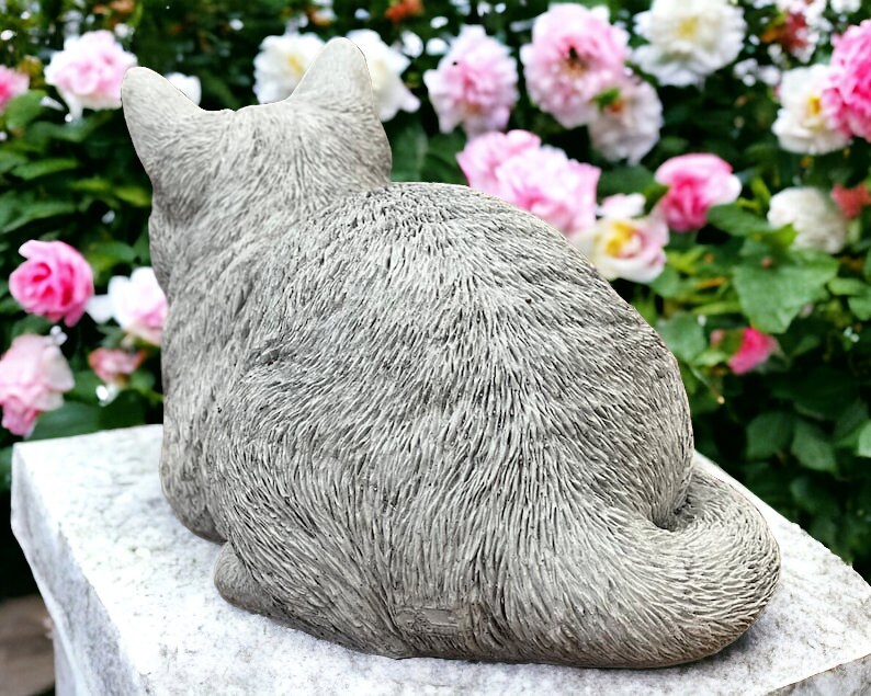 Sleeping Cat Garden Figure Realistic Kitten Statue for Porch Detailed ...