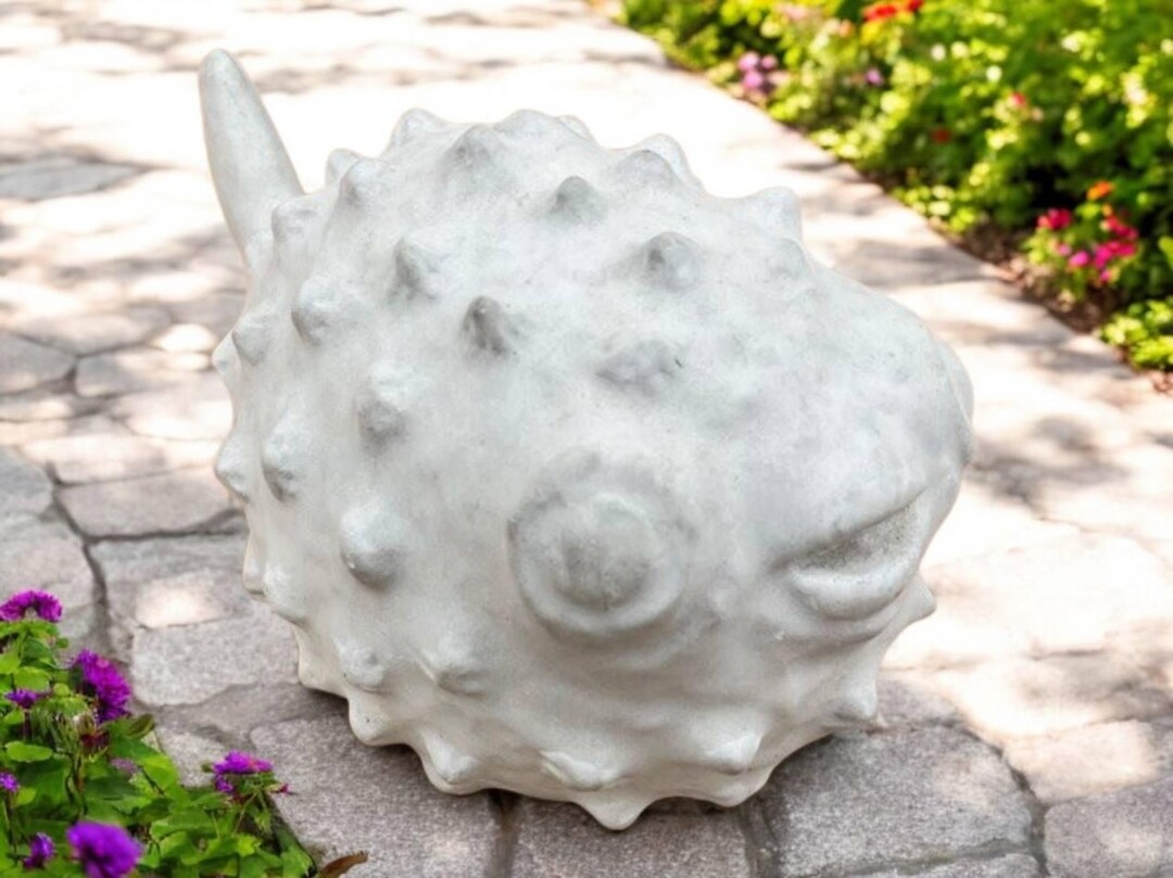 Pufferfish Statue Detailed Ocean Fish Figure Concrete Fish Statuary ...