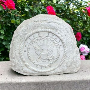 United States Navy Rock Memorial Rock Sculpture Outdoor Backyard Figure ...