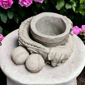 Concrete Baseball Glove Figure Massive Baseball Glove With Two Balls ...