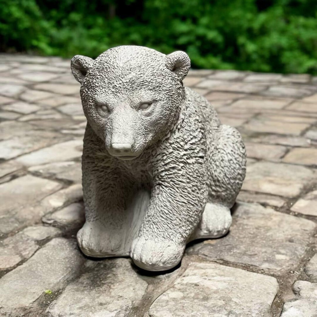 Large Bear Statue Crouching Bear Figurine Massive Bear Sculpture ...