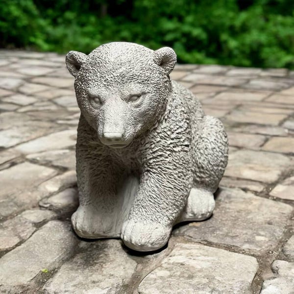Concrete Bear Statue - Etsy