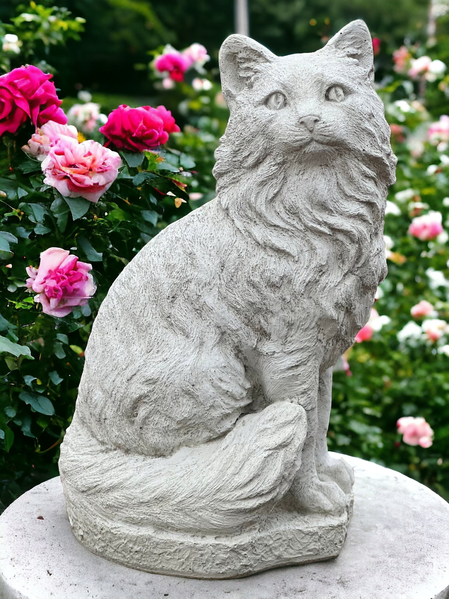 Looking up Cat Outdoor Sculpture Realistic Kitten Garden Statue ...