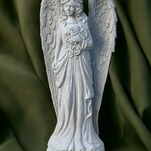 Massive Angel With Flowers Statue Tall Standing Angel Figurine Girl ...