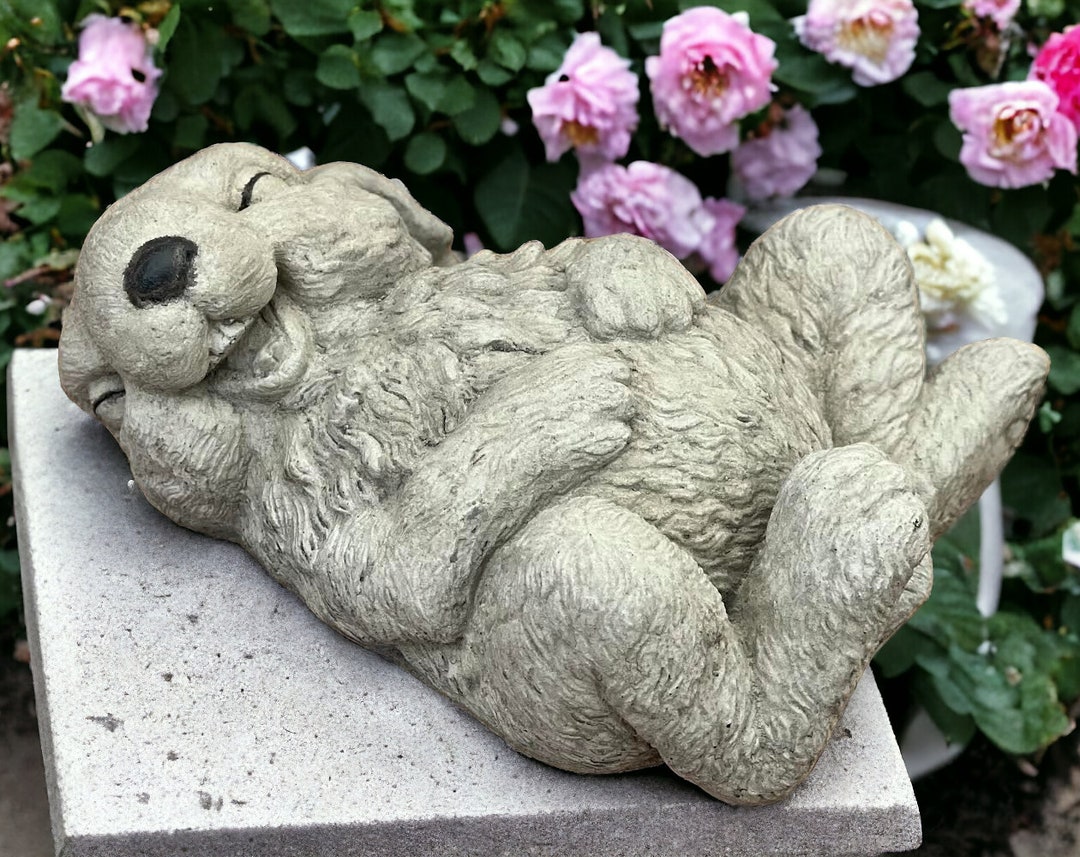 Giggling Bunny Sleeping Figure Laying Rabbit Statue Detailed Animal ...
