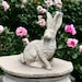 Realistic Sitting Rabbit With Ears up Figure Concrete Bunny Home Statue ...