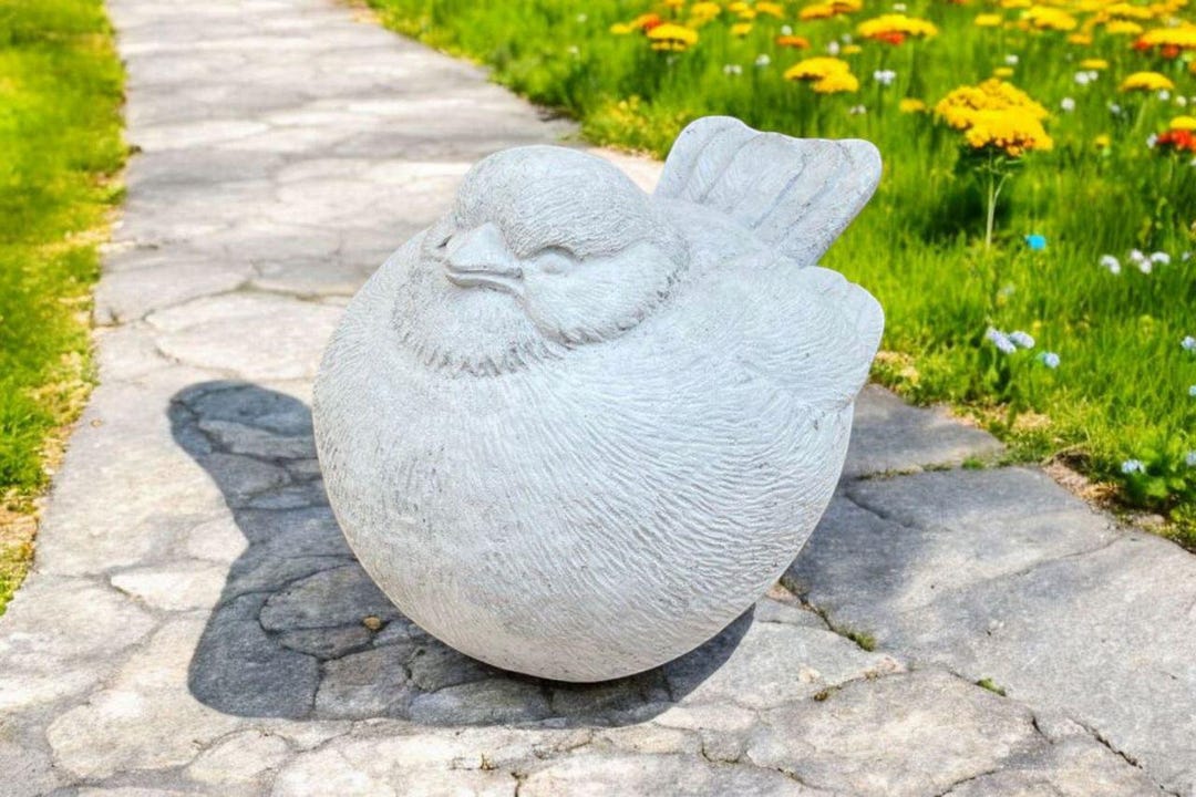 Fat Cardinal Bubba Statue Large Cardinal Figurine Stone Sculpture Bubba ...