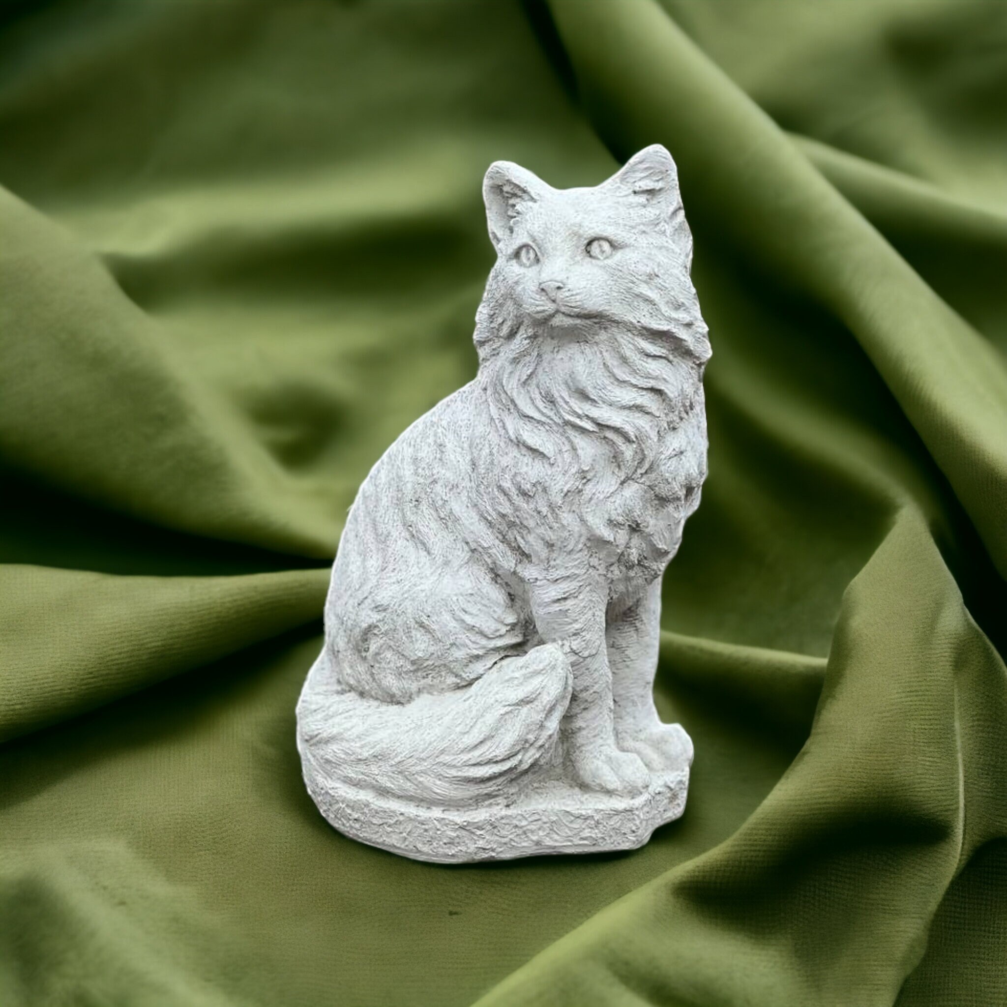 Sitting Cat Figurine Detailed Kitty Figure Concrete Cat Memorial Statue ...